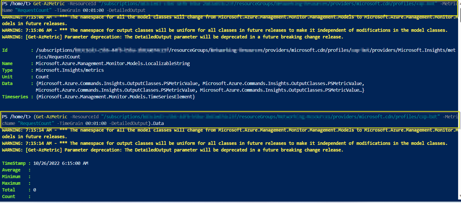 How To Fetch No Of Request In Azure Metrics Using Powershell