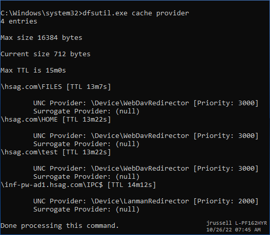 DFS Provider Cache - Microsoft Q&A