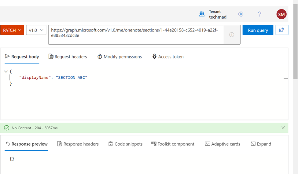 The Onenote Graph Api Does Not Return The New Name Of The Section After Rename Microsoft Qanda