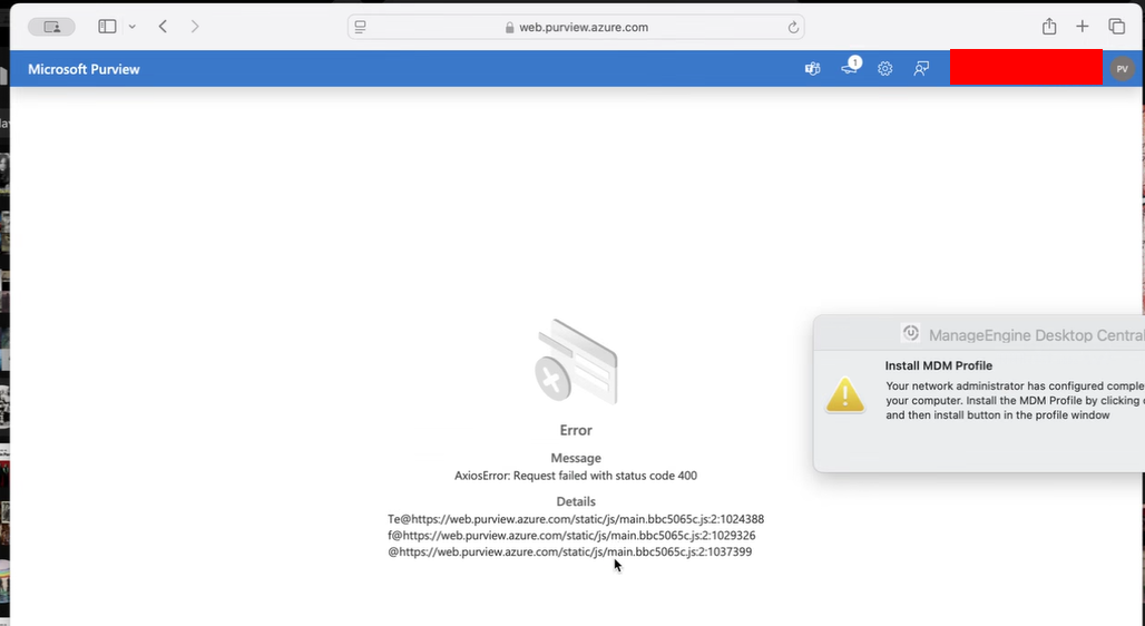 Purview Guest Account Support and UX Error when using External Account ...