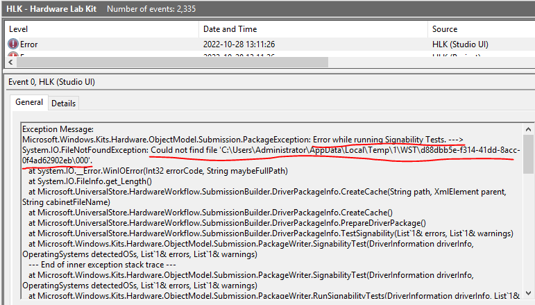 Unable to create hlkx package using HLK studio in Windows Server 2016 ...