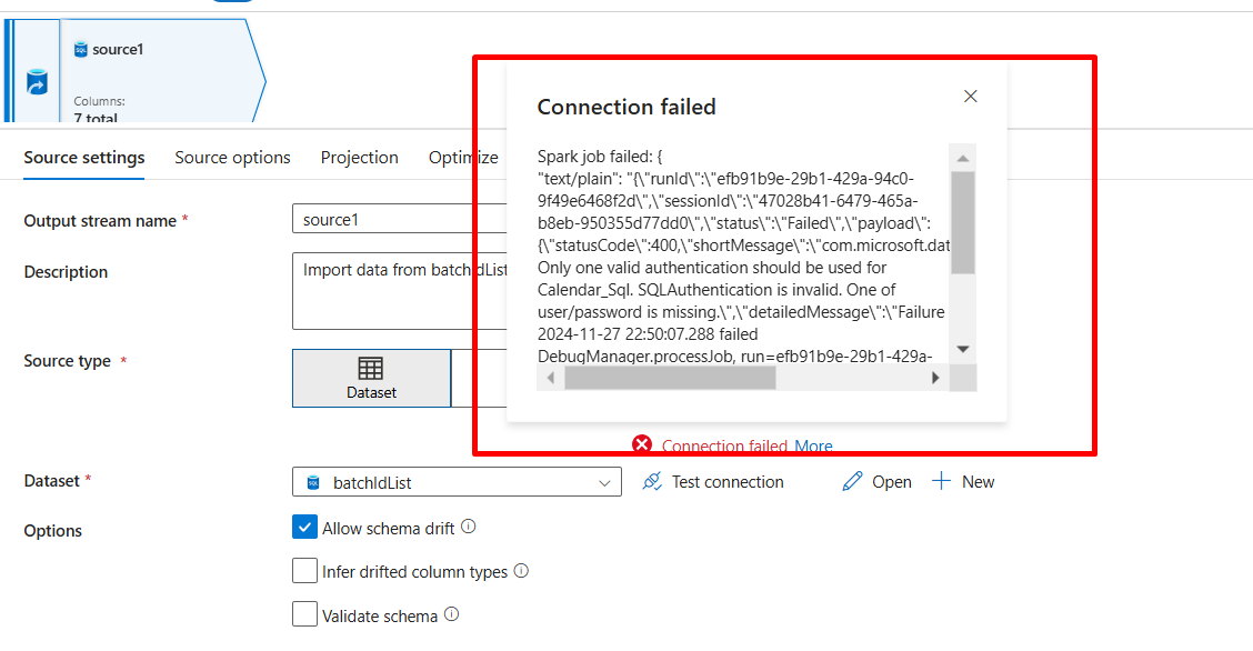 Cannot connect to Azure SQL source from mapping data flow - Microsoft Q&A