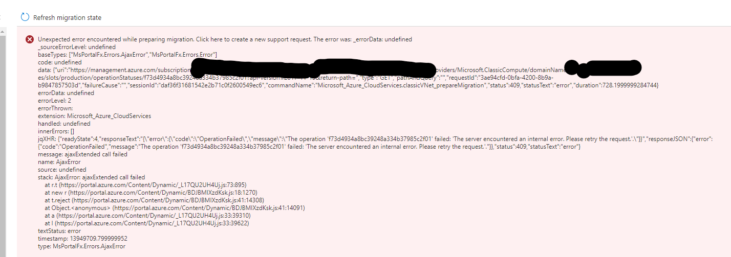 Cloud Services-classic Migration to ARM failed - Microsoft Q&A