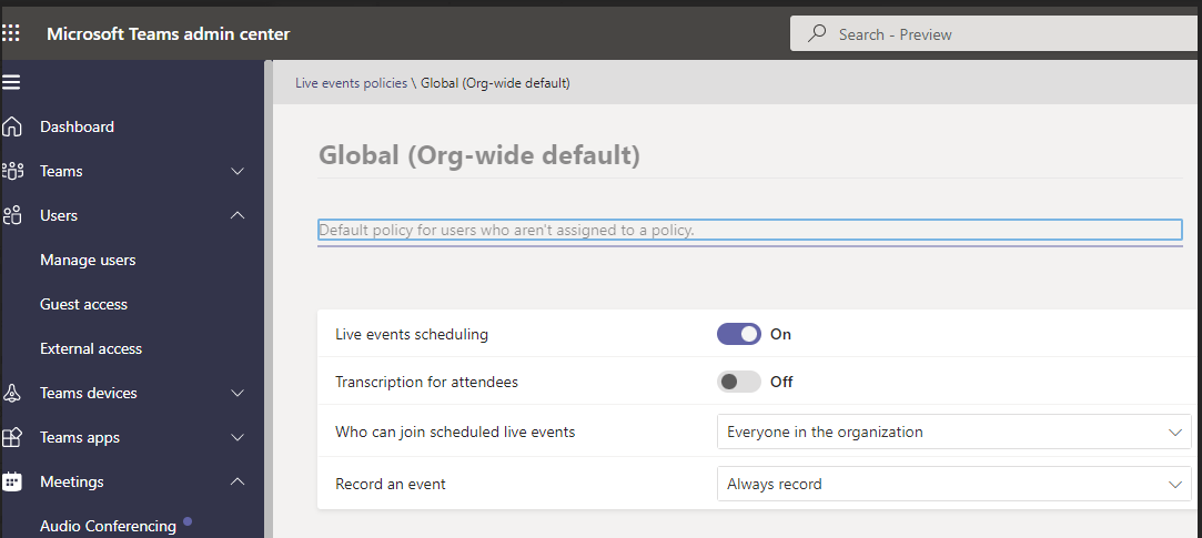 Live Events for Microsoft Teams - Microsoft Q&A