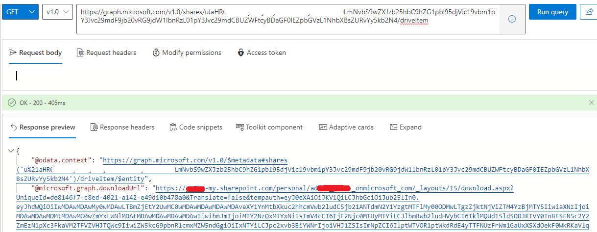 Download Directly Chat Attachment using contentUrl using MS API Graph ...