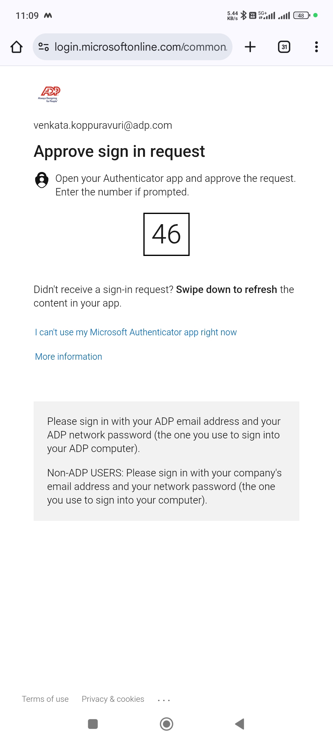 I am unable to approve ms authenticator notifications and automatic ...