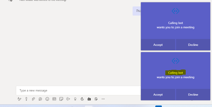 teams meeting -The invitee receives the invitation message without ...