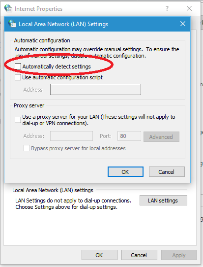Disable Automatically Detect Settings Via Powershell Microsoft Qanda 5670