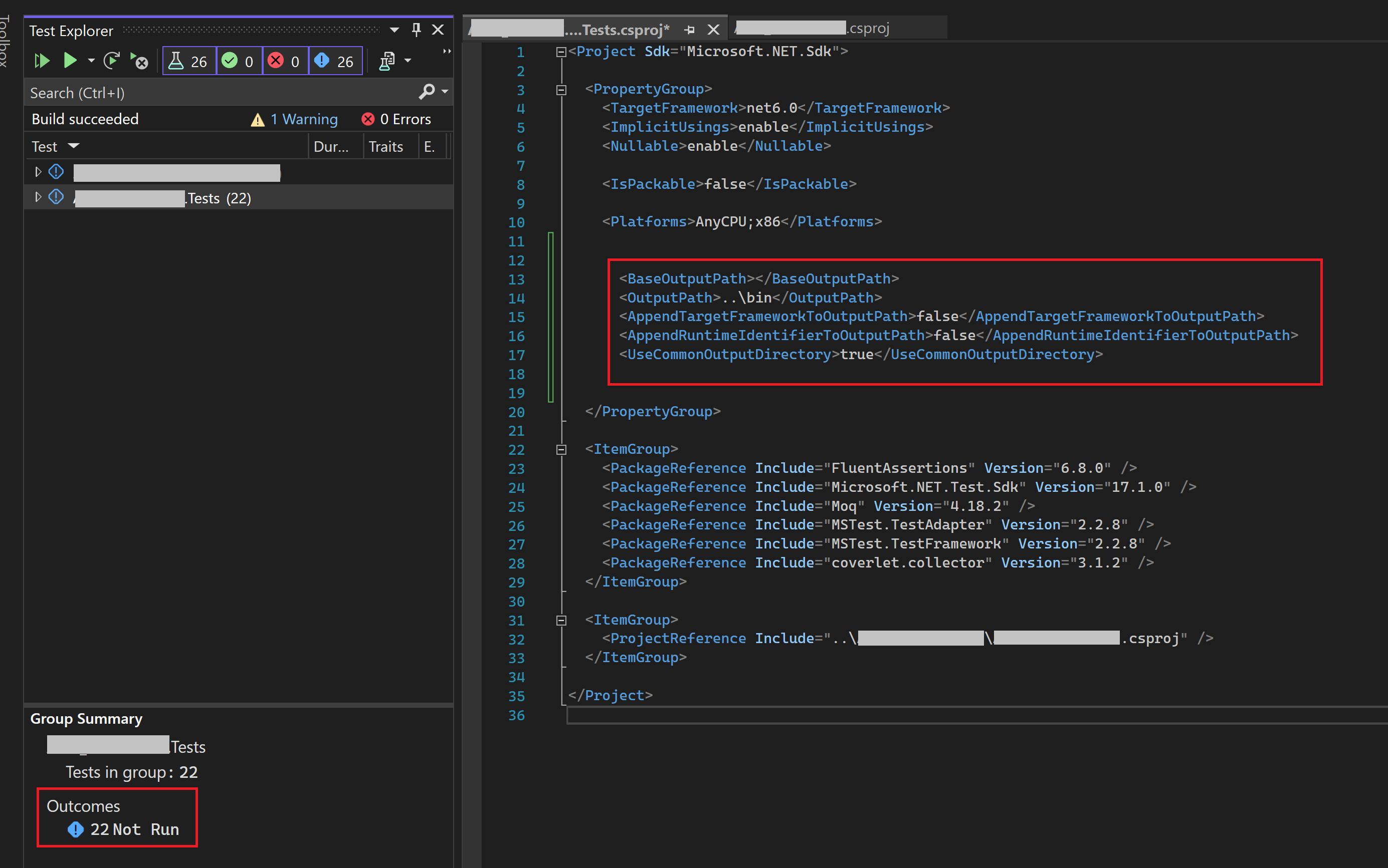 Mstest Doesnt Execute Unit Tests When Outputpath Of The Project 7211