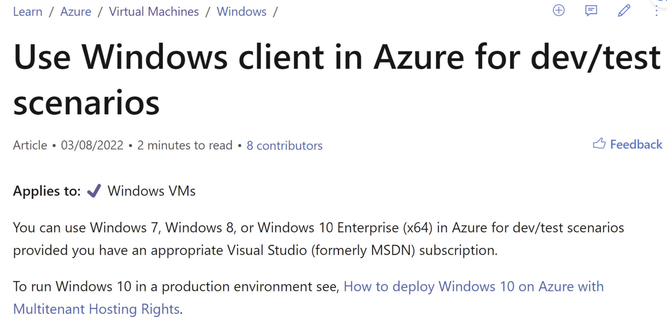 Azure Migrate - Windows 7 and Windows 10 Enterprise VMs to Azure - Visual Studio Licence ...