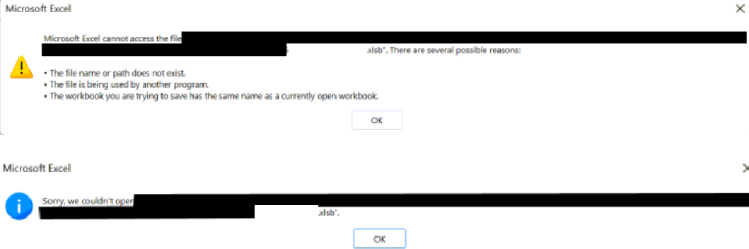 Unable to open .XLSB files from SharePoint via Excel Desktop App ...