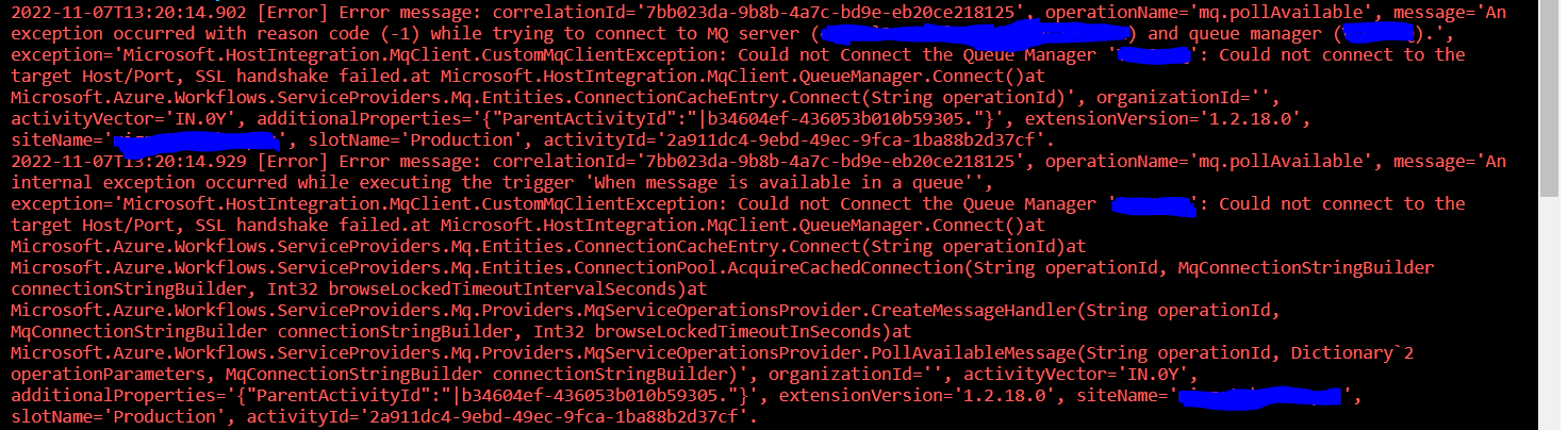 SSL handshake fails while connecting to IBM MQ from Azure Logic App ... SSL handshake fails while connecting to IBM MQ from Azure Logic App ...