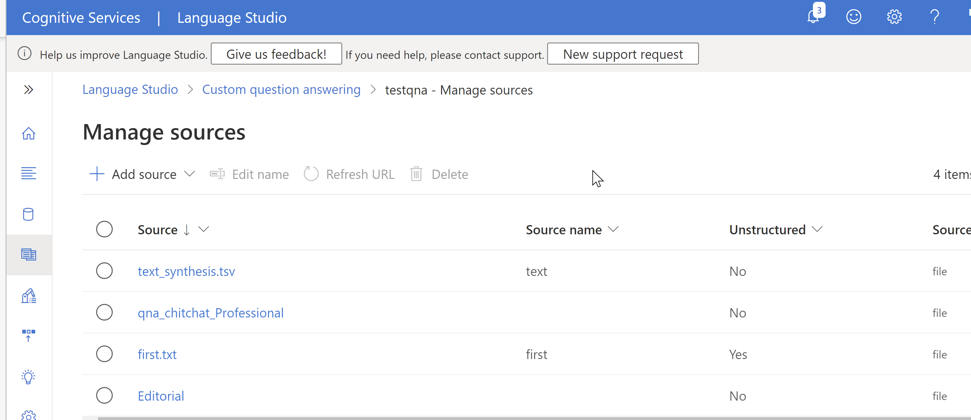 Can T Upload Txt File To Custom Question Answering Knowledge Base Microsoft Qanda