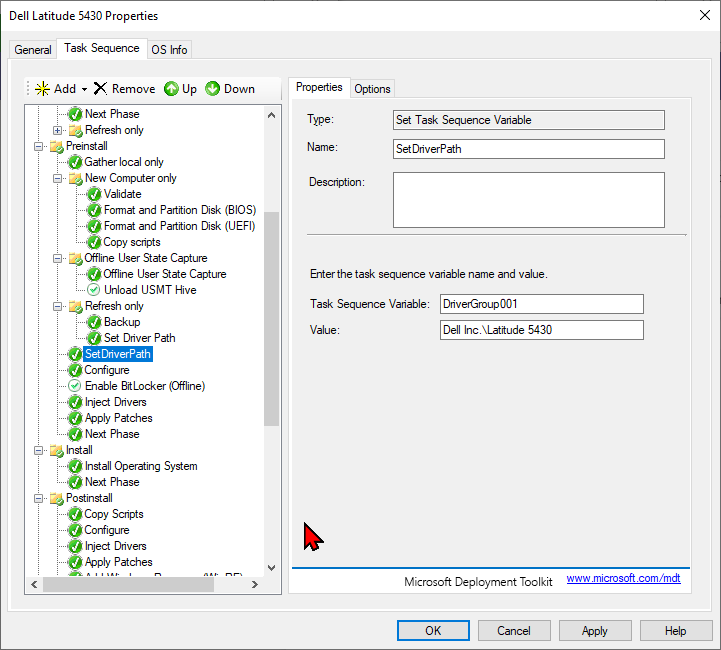 New to MDT- Deployment for new model of laptop stops as drivers seem ...