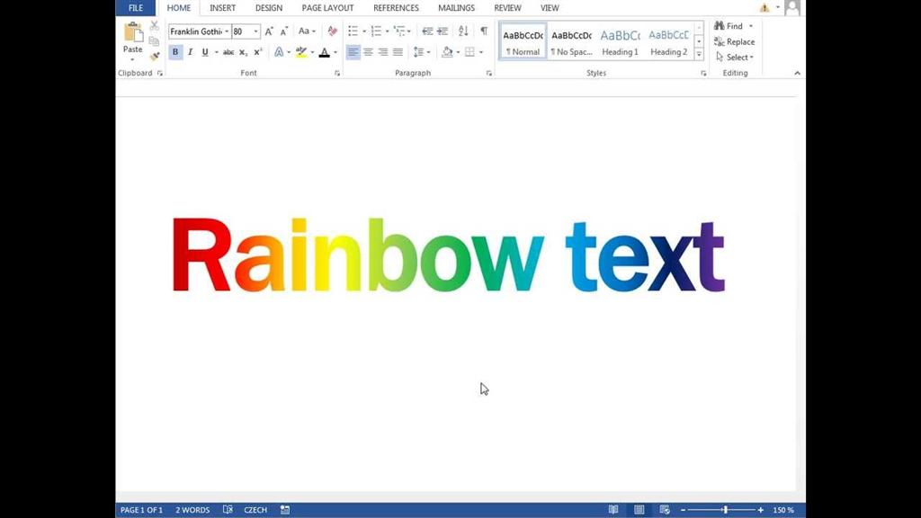 How to create horizontal rainbow letters in word 2011 for mac ...