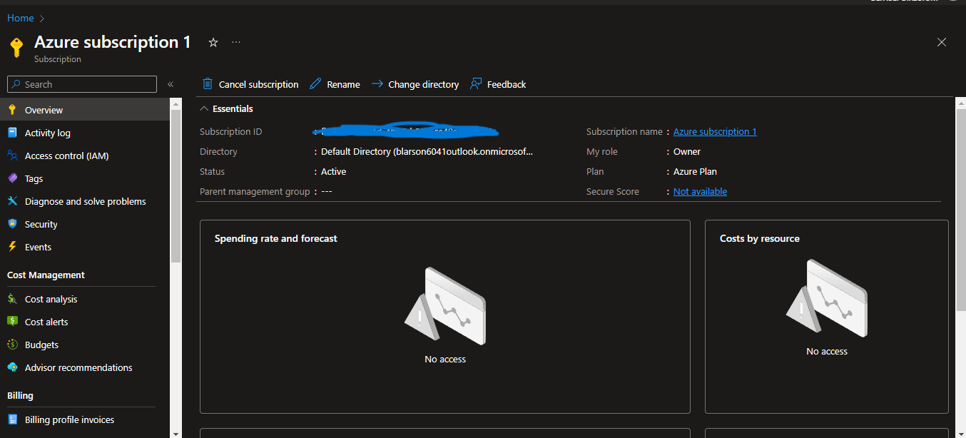 Access denied to subscription as the owner - Microsoft Q&A