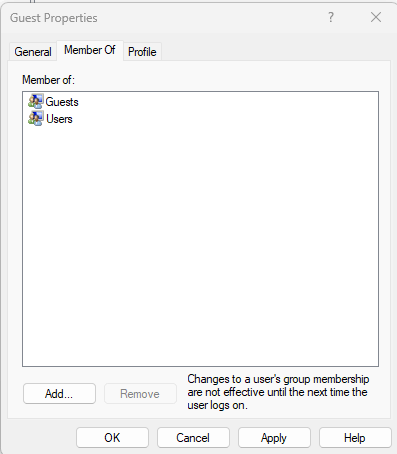 Guest account on Windows 11 Pro - Microsoft Q&A