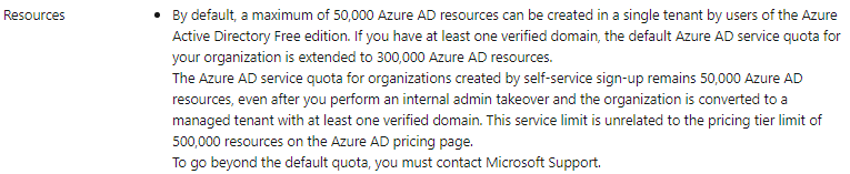 Azure AD limitations - Microsoft Q&A