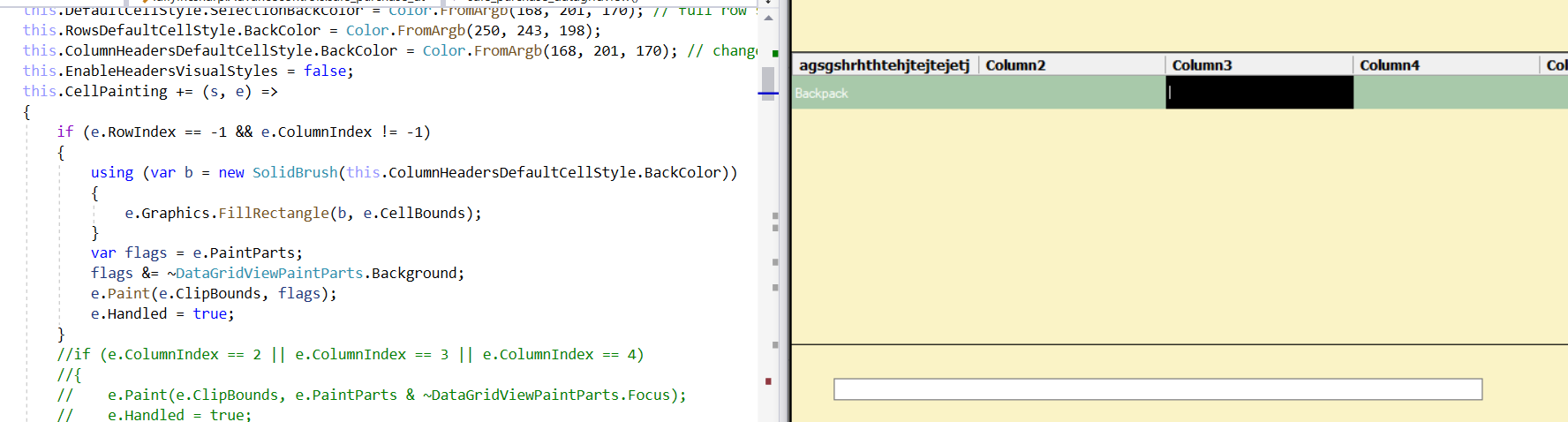 Unable to change headercell backcolour of datagridview - Microsoft Q&A