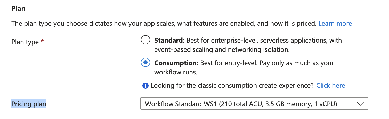 Logic App - Consumption model still shows pricing plan - Microsoft Q&A