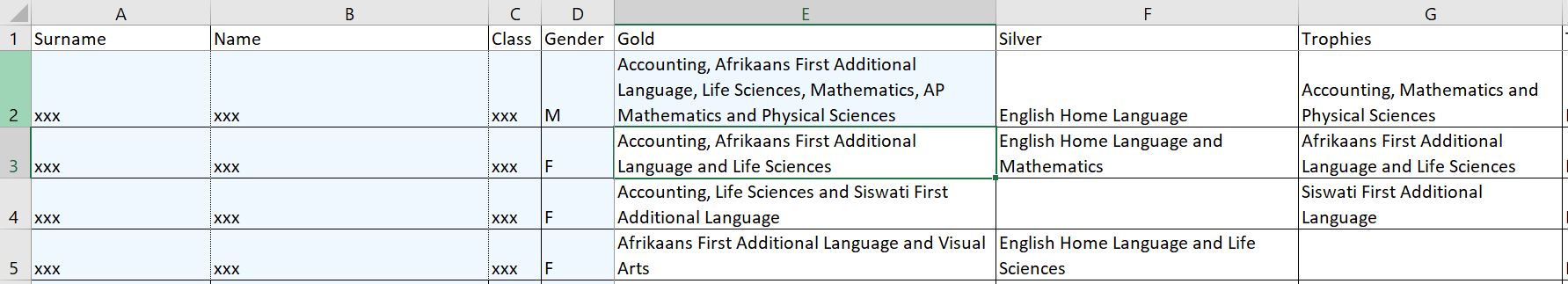 Excel: Determine awards based on marks - Microsoft Q&A