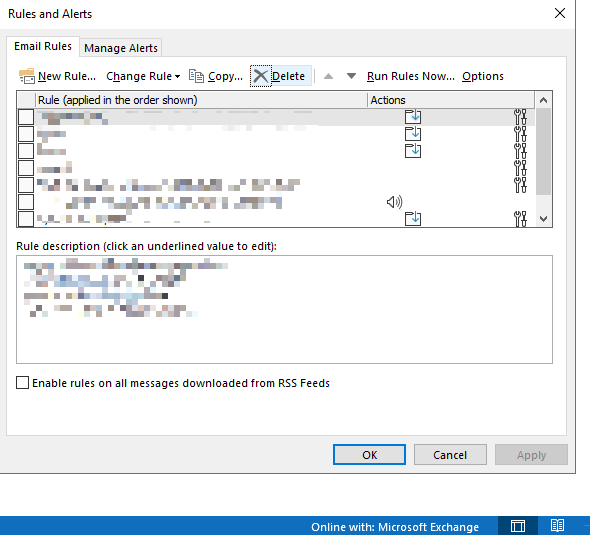 Outlook in Online (not cache mode) Does not Support Rules? - Microsoft Q&A