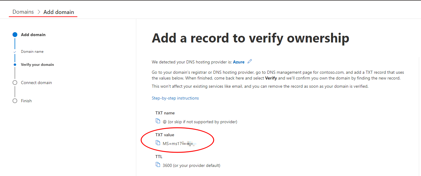 Where can I get the DNS TXT records ? - Microsoft Q&A