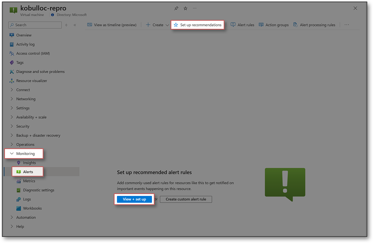 How to setup an alert for ubuntu 22.04 VM deployed in azure exceeding ...