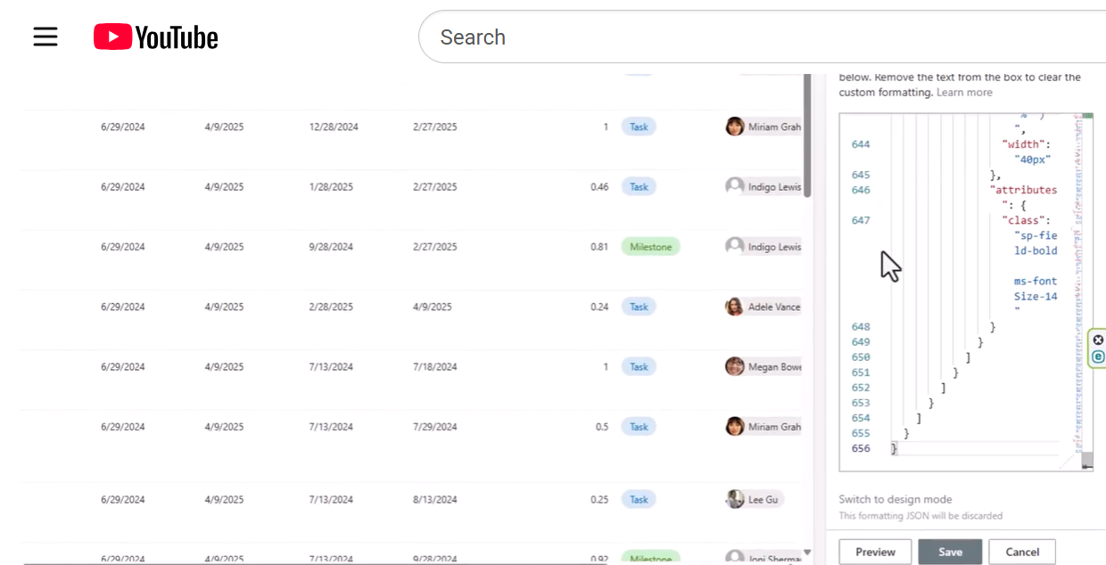Why the Json coding isn't working for my SharePoint List to create Gantt View - Microsoft Q&A