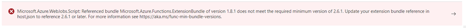 Help with updating Function Extension Bundles on portal - Microsoft Q&A