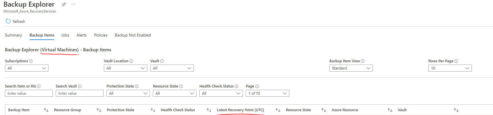 Azure Backup Explorer Microsoft Qanda