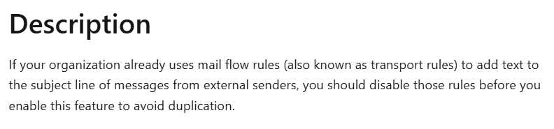 External encrypted email came into organization with warning banner ...