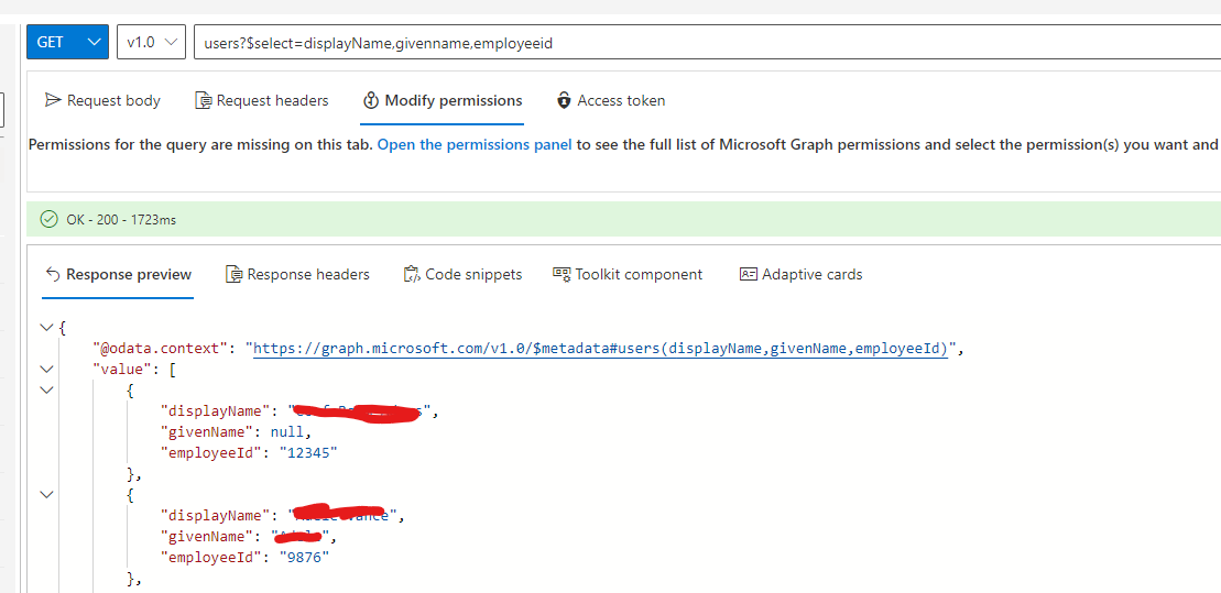 Employeeid Returns Null Valuse Microsoft Qanda