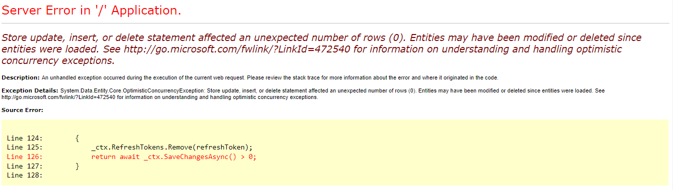 Store Update Insert Or Delete Statement Affected An Unexpected Number Of Rows 0 Microsoft Qanda