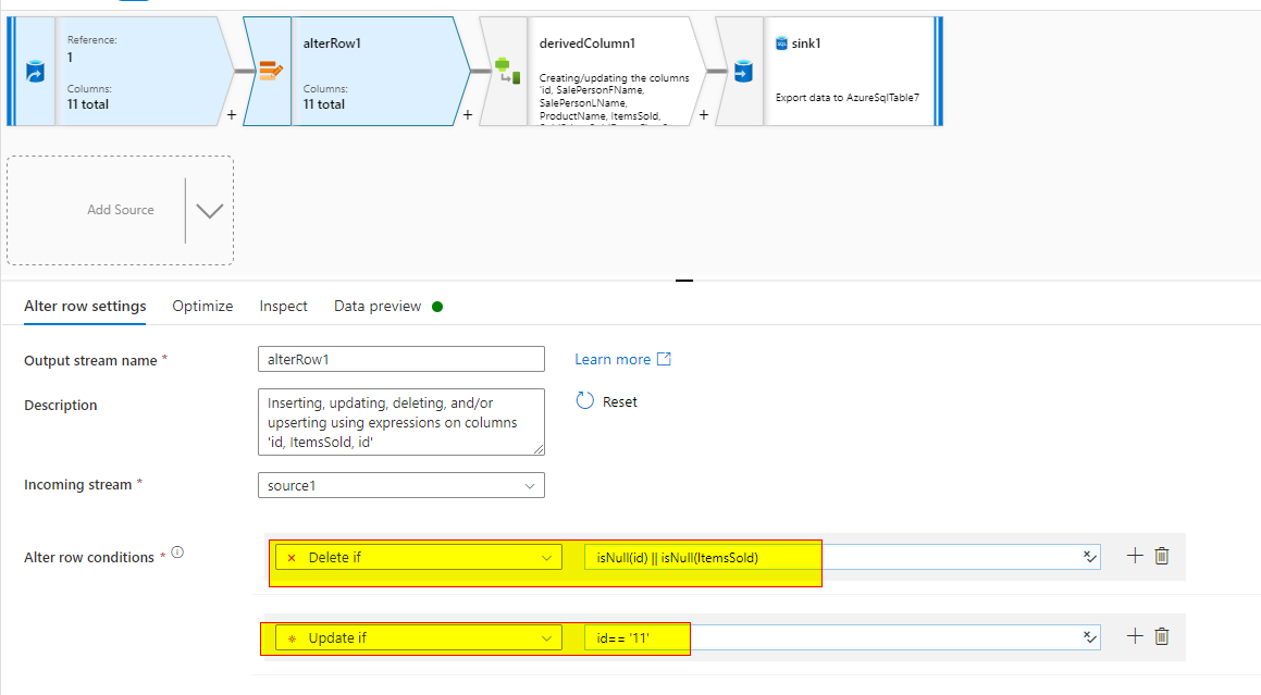Update/Delete Rows in Sink based on different key columns - Microsoft Q&A