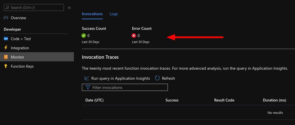 Invocation Counters Stuck At Zero Despite Azure Function Running Fine Microsoft Qanda 4393