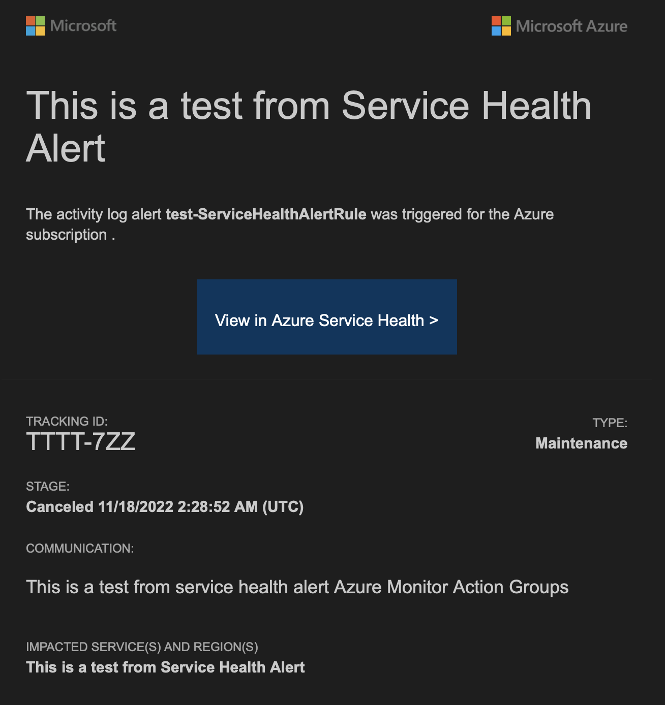 Service Health alert was fired, but no email received - Microsoft Q&A