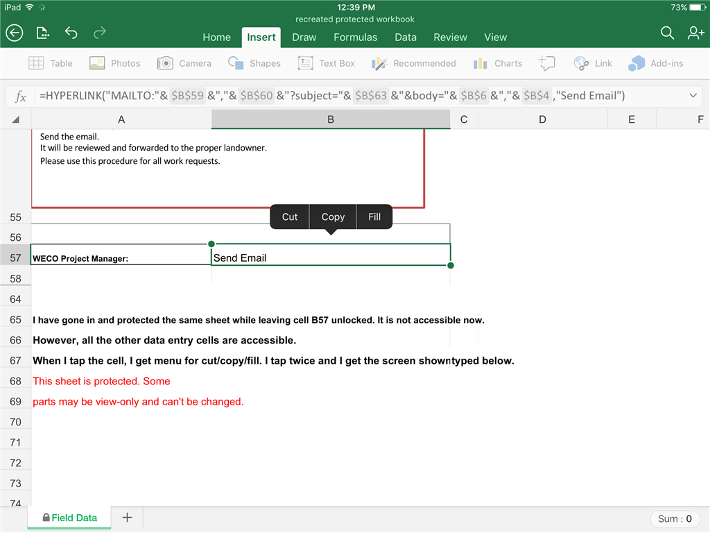 Cannot create link in open cell in a protected sheet - Microsoft Q&A