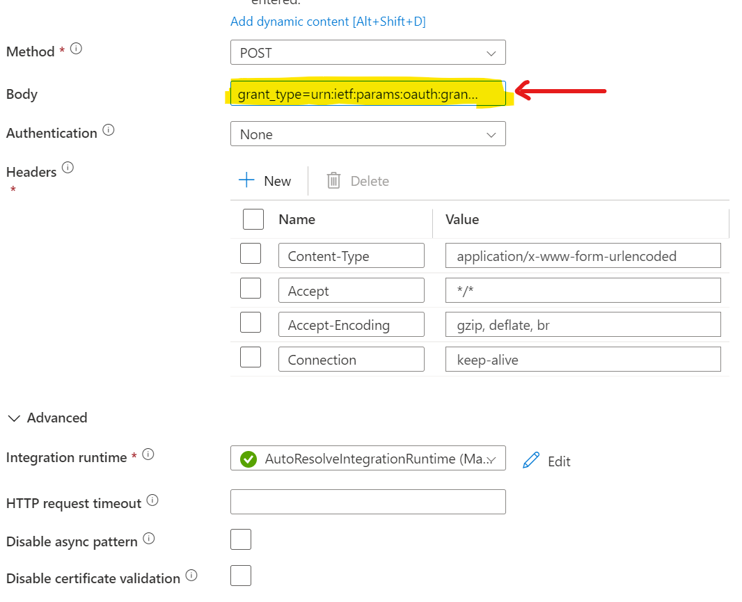 Error 2108 in Synapse when connect to API - Microsoft Q&A