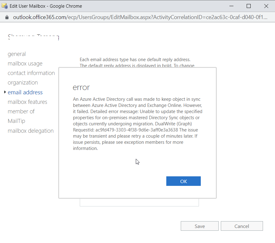 Unable to add email alias which was working before - Microsoft Q&A Unable to add email alias which was working before - Microsoft Q&A