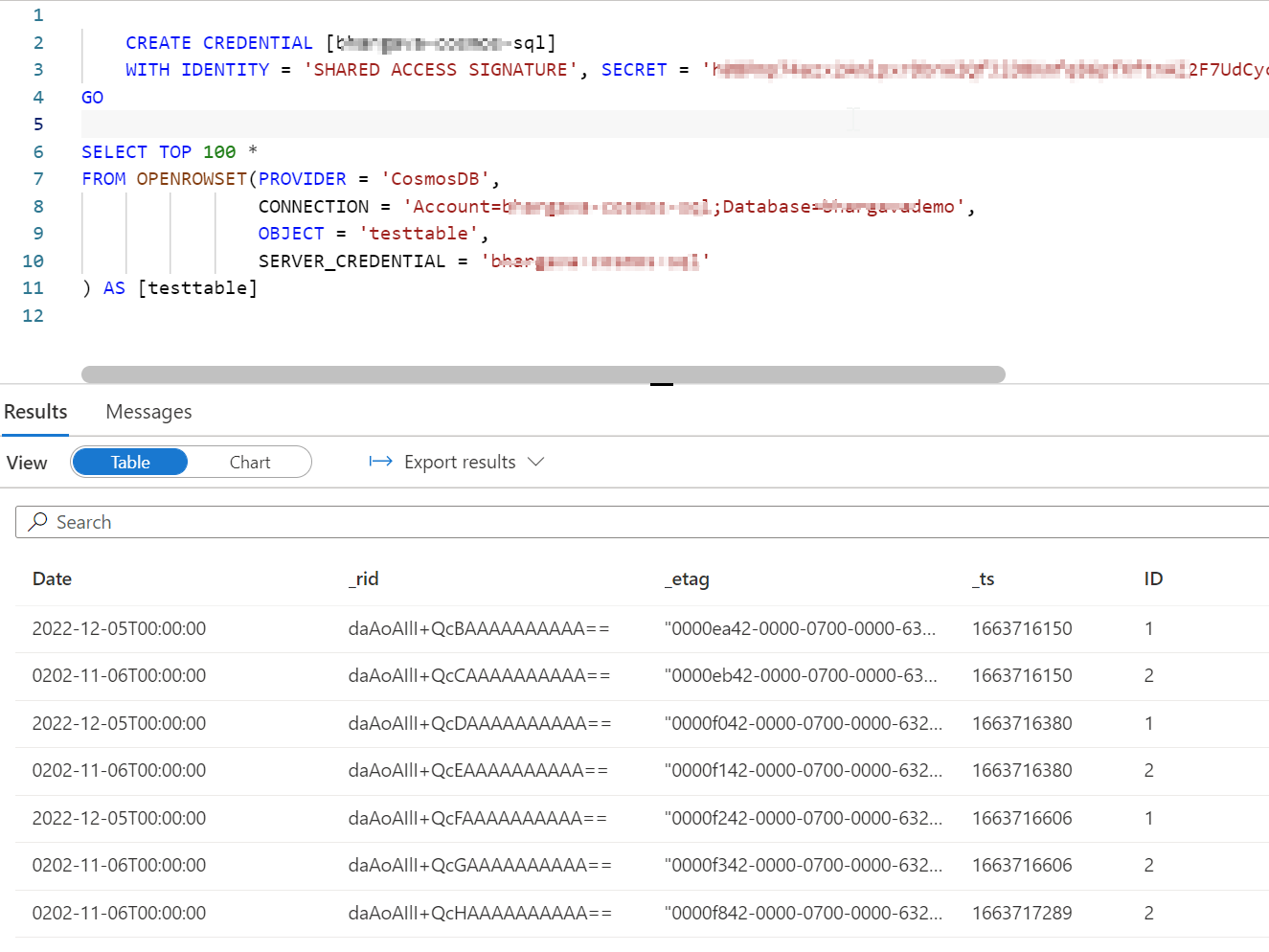 Serverless Sql Pool Query Returns Null For Column Values In Cosmos Db Documents Microsoft Qanda