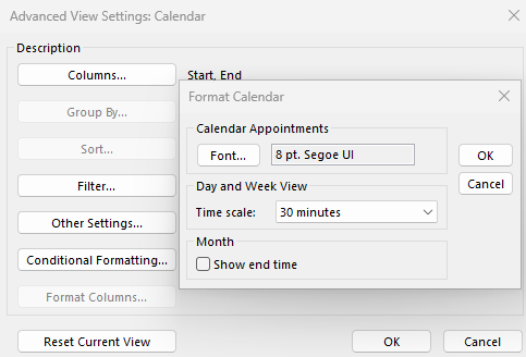 How do I adjust the daily view to only see from 6:00am to 6:00pm ...