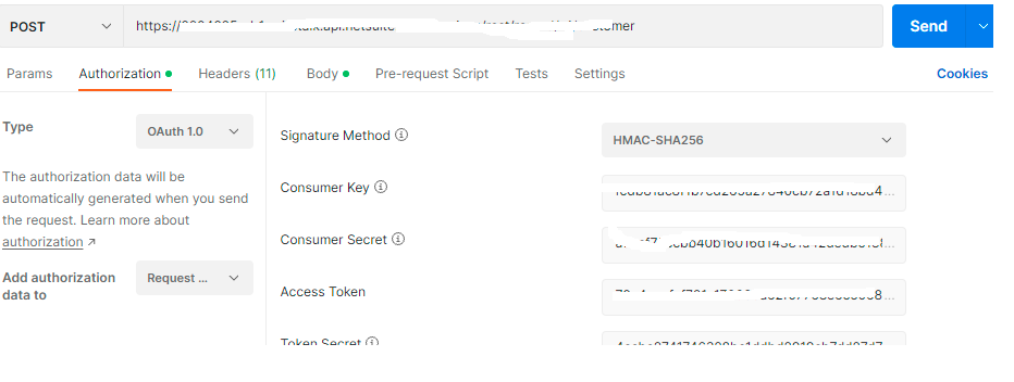 How To Set The Headers For Oauth Signature Method Hmac Sha256 In 1171