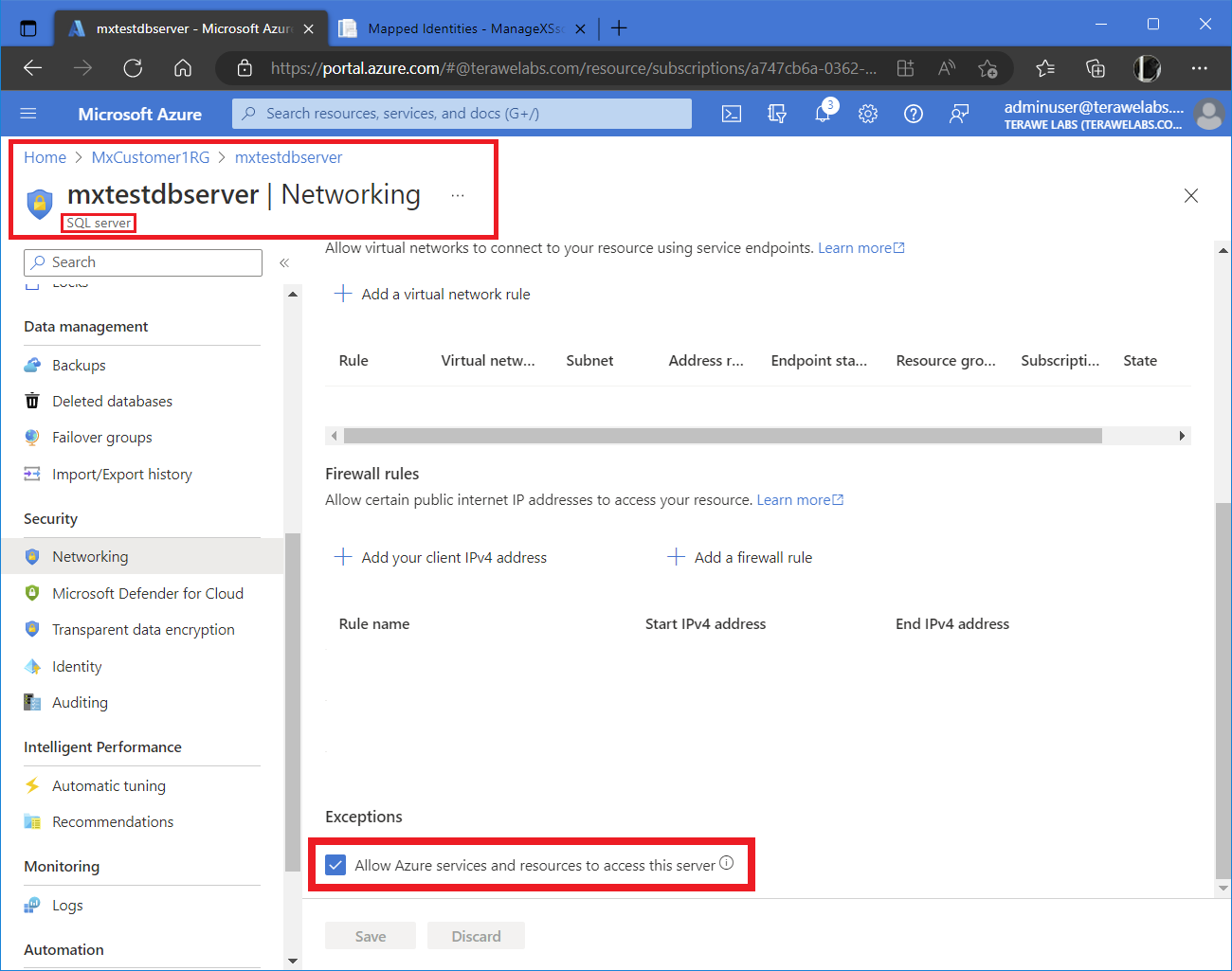 Querying database table using user assigned managed identity ... Querying database table using user assigned managed identity ...