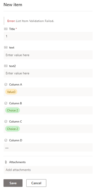 Sharepoint Validation Formula To Require Data In One Of 3 Columns Based Upon Value In Another