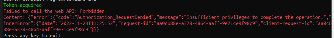 "Insufficient Priviliges to complete the operation" showing in Visual Studio. - Microsoft Q&A