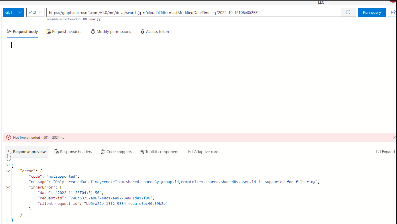 Some of OneDrive filter are not working with paid account using Microsoft Graph API - Microsoft Q&A