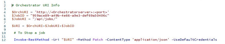 Stop An Sc Orchestrator 2022 Runbook Via Json Based Web Api Microsoft Qanda