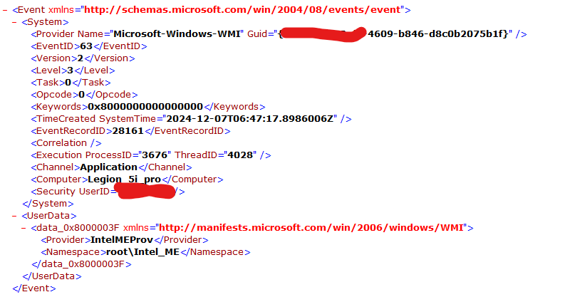 What is this WMI warning with event id 63 for? - Microsoft Q&A