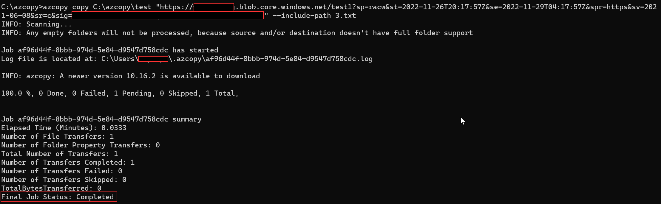 Error In Azcopy Command Errorthe Syntax Of The Command Is Incorrect Error Parsing The Argument 2541